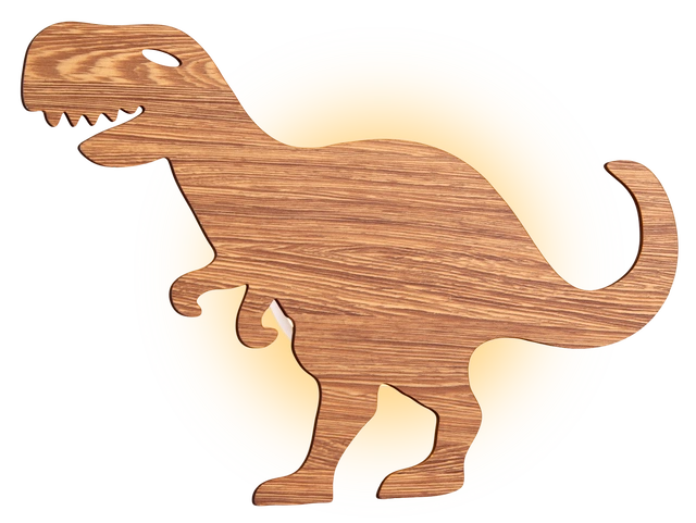 REX DINOSAUR LED VEGGLAMPE 33CM BRUN